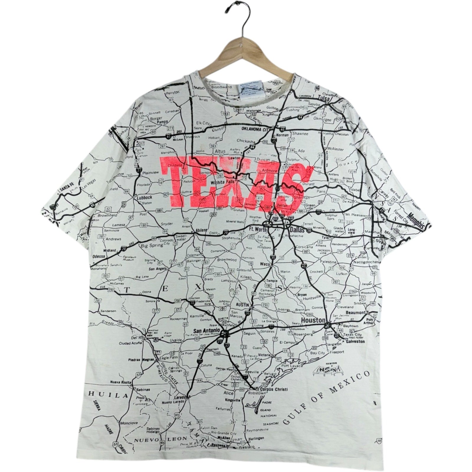 Vintage Texas State Map AOP Souvenir Tee