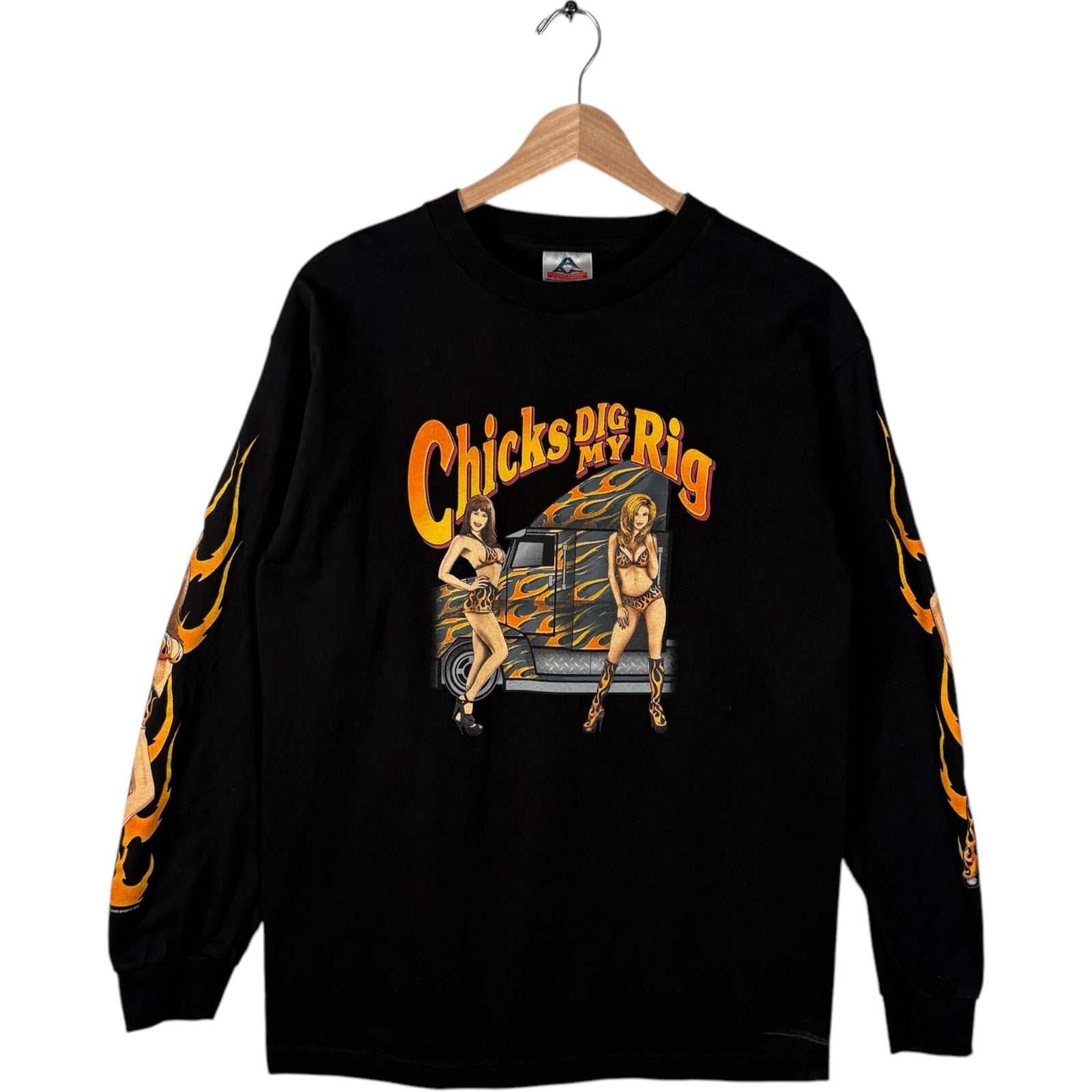 Vintage "Chicks Dig My Rig" Trucker Long Sleeve