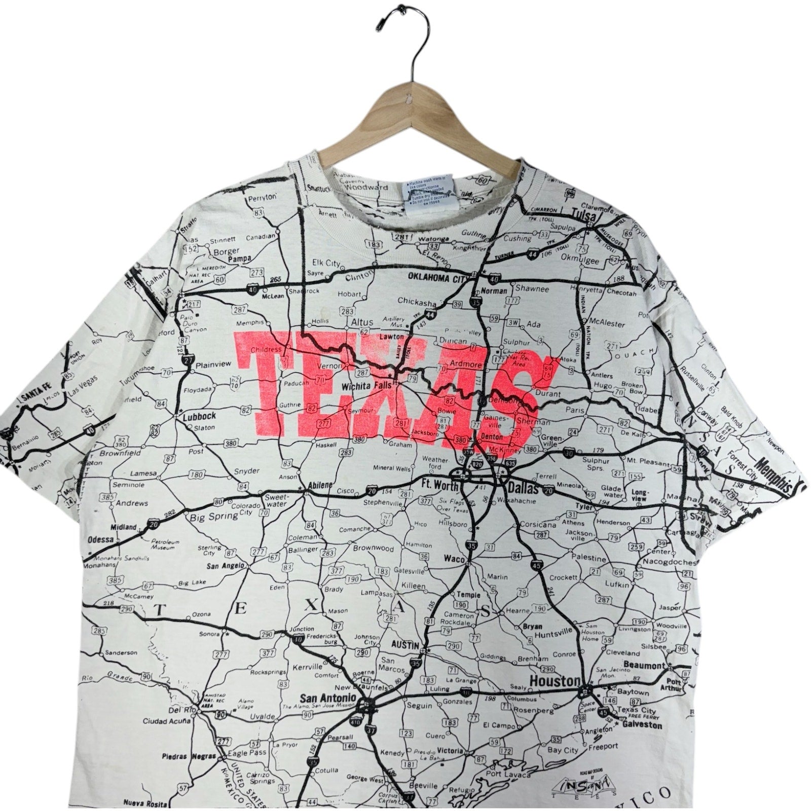 Vintage Texas State Map AOP Souvenir Tee
